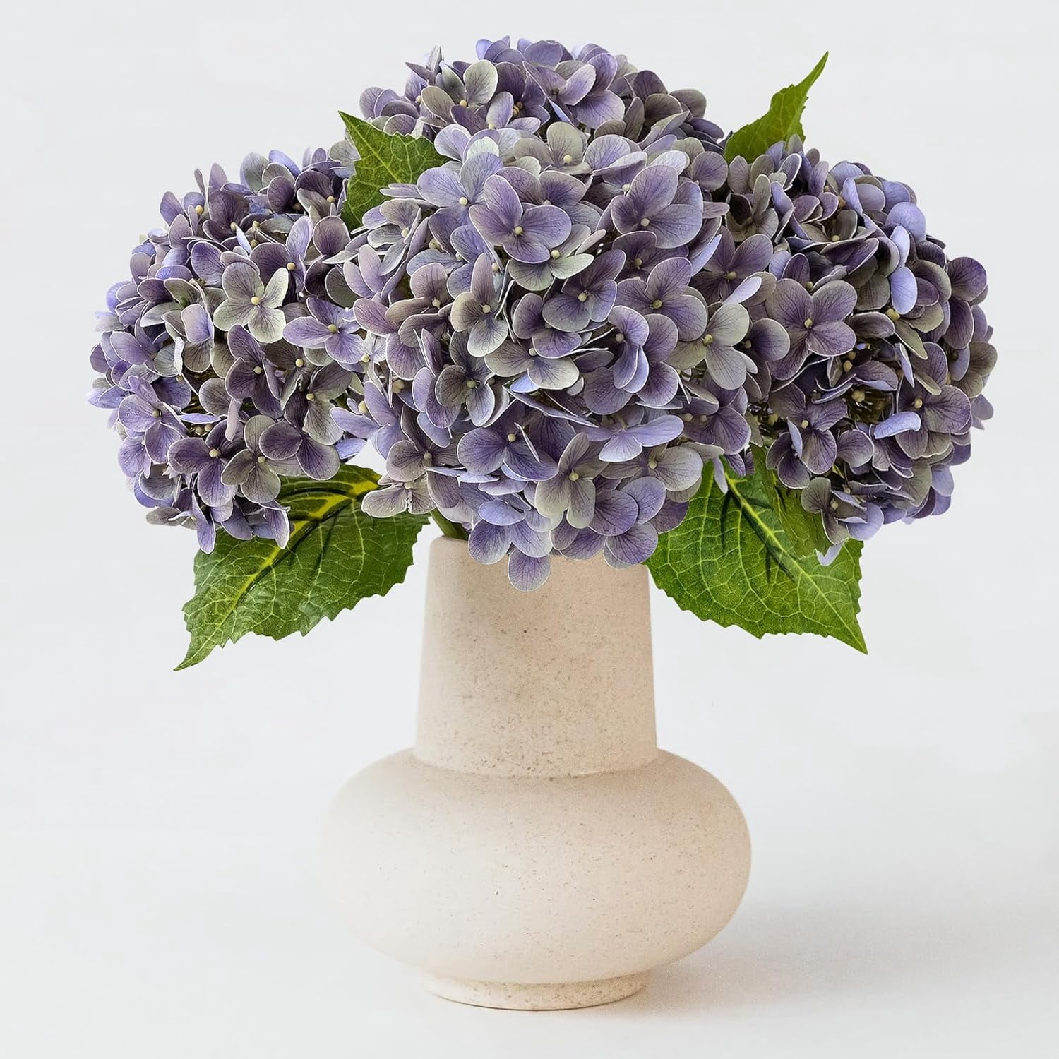 4 Pcs 20'' Gray Purple Real Touch Hydrangea Artificial Flowers Vintage ...