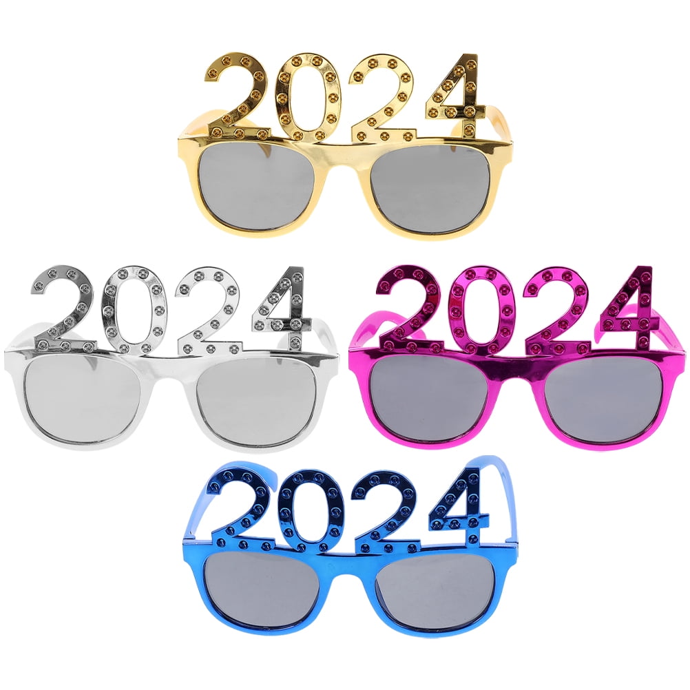 4 Pcs 2024 Eyeglasses New Year Rave Party Portable - Walmart.com