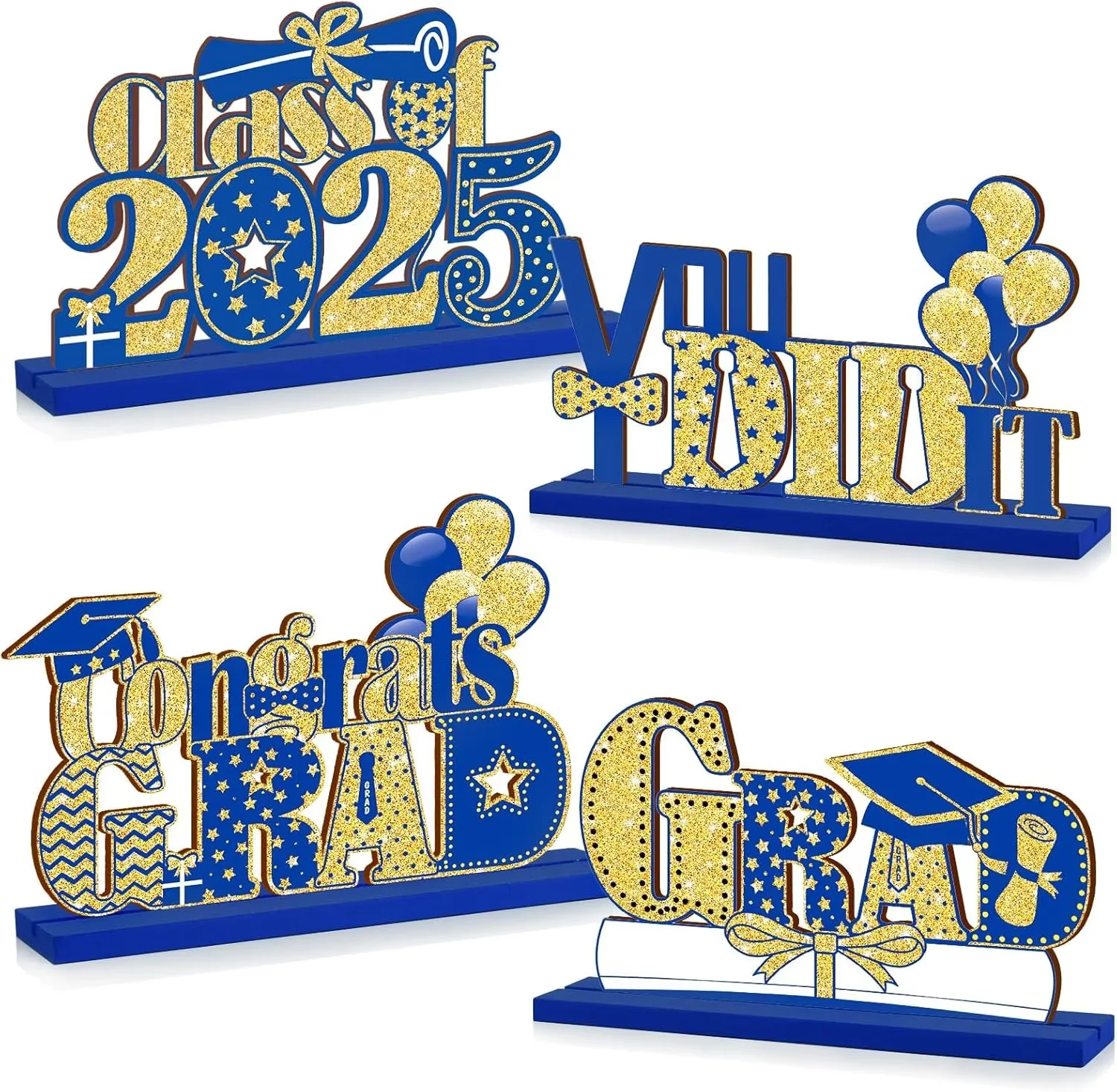 2024 Graduation Party Decor, 4 Pcs Congrats Grad Table Centerpieces for ...