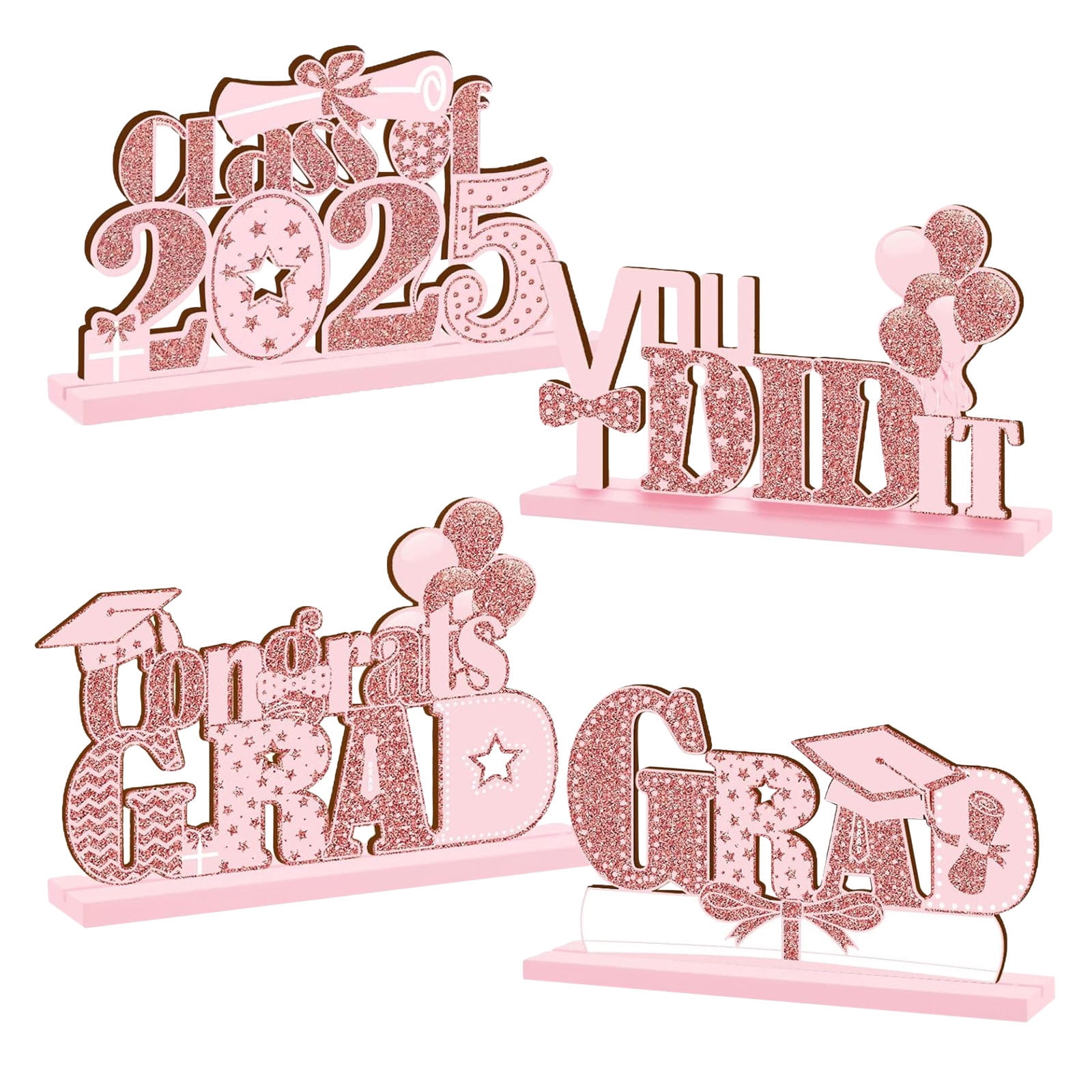 4 Pcs 2025 Graduation Party Decorations Class of 2025 Congrats Grad ...