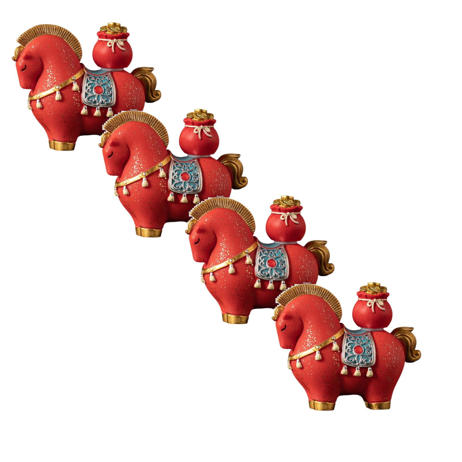 4 Pcs!! 2026 Mascot, Pony Figurine - Festive New Year Decoration ...
