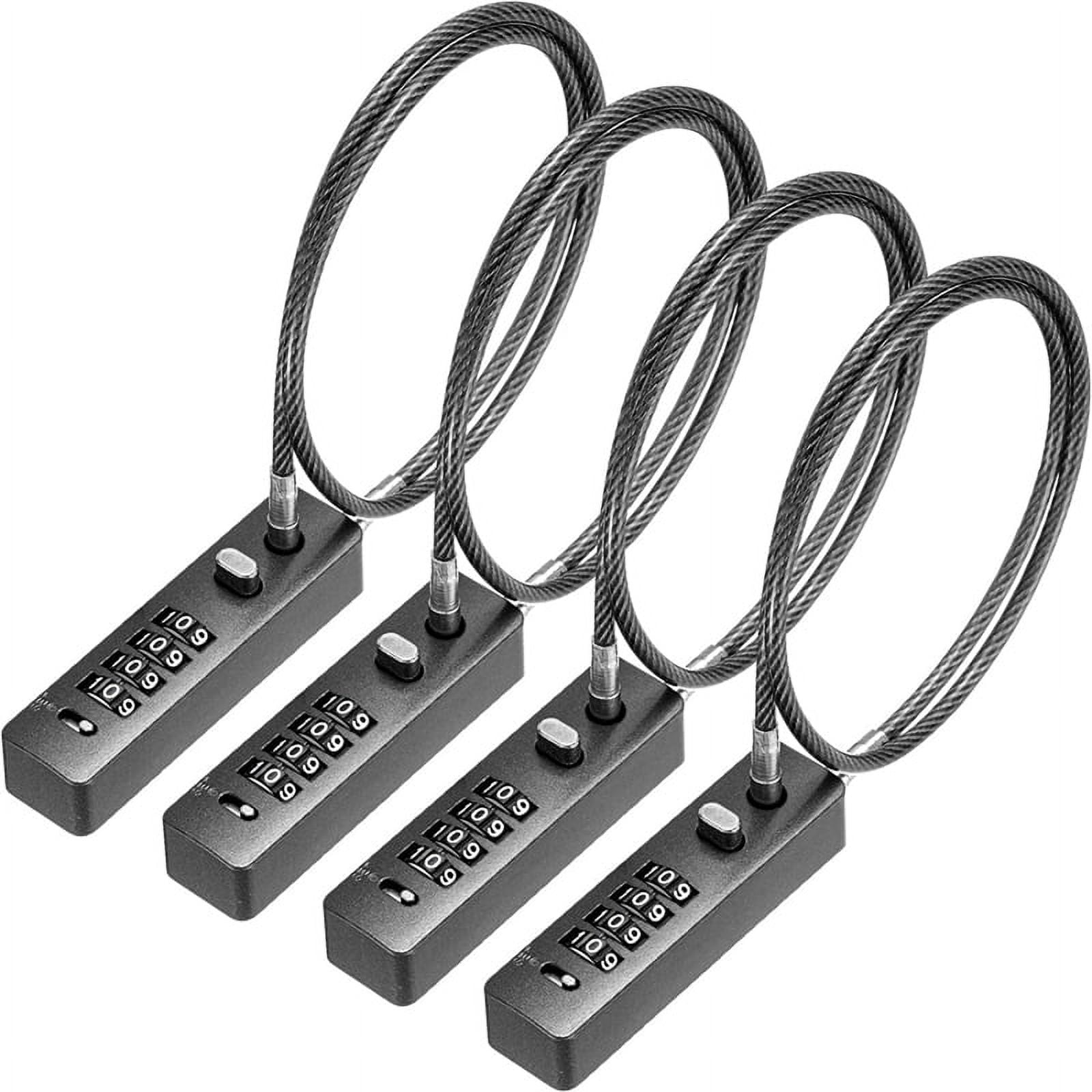 4 Pcs 23-3/5 Inch Steel Rope Cable Locks with Combination 4 Digit ...