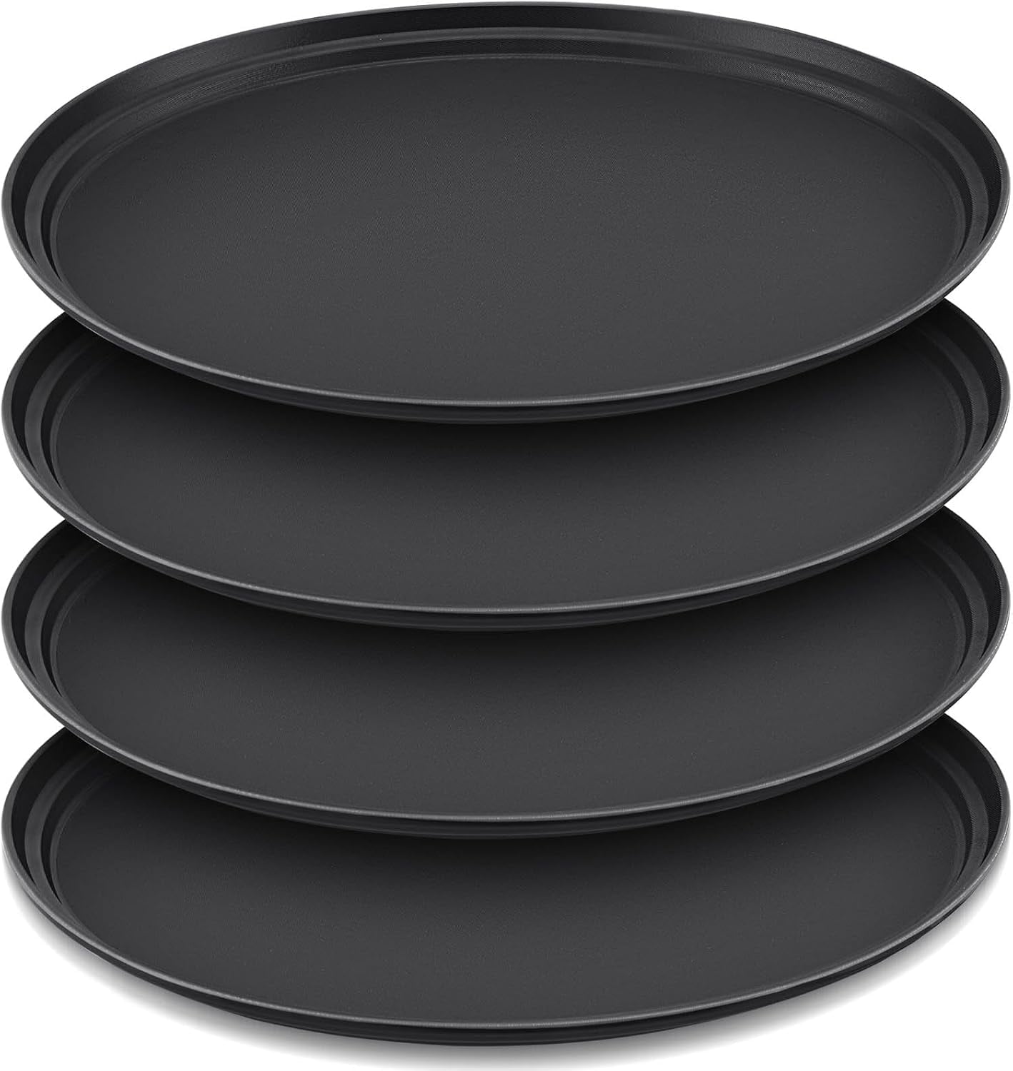 4 Pcs 24 Inch x 29 Inch Restaurant Serving Trays Black PP Plastic Non ...