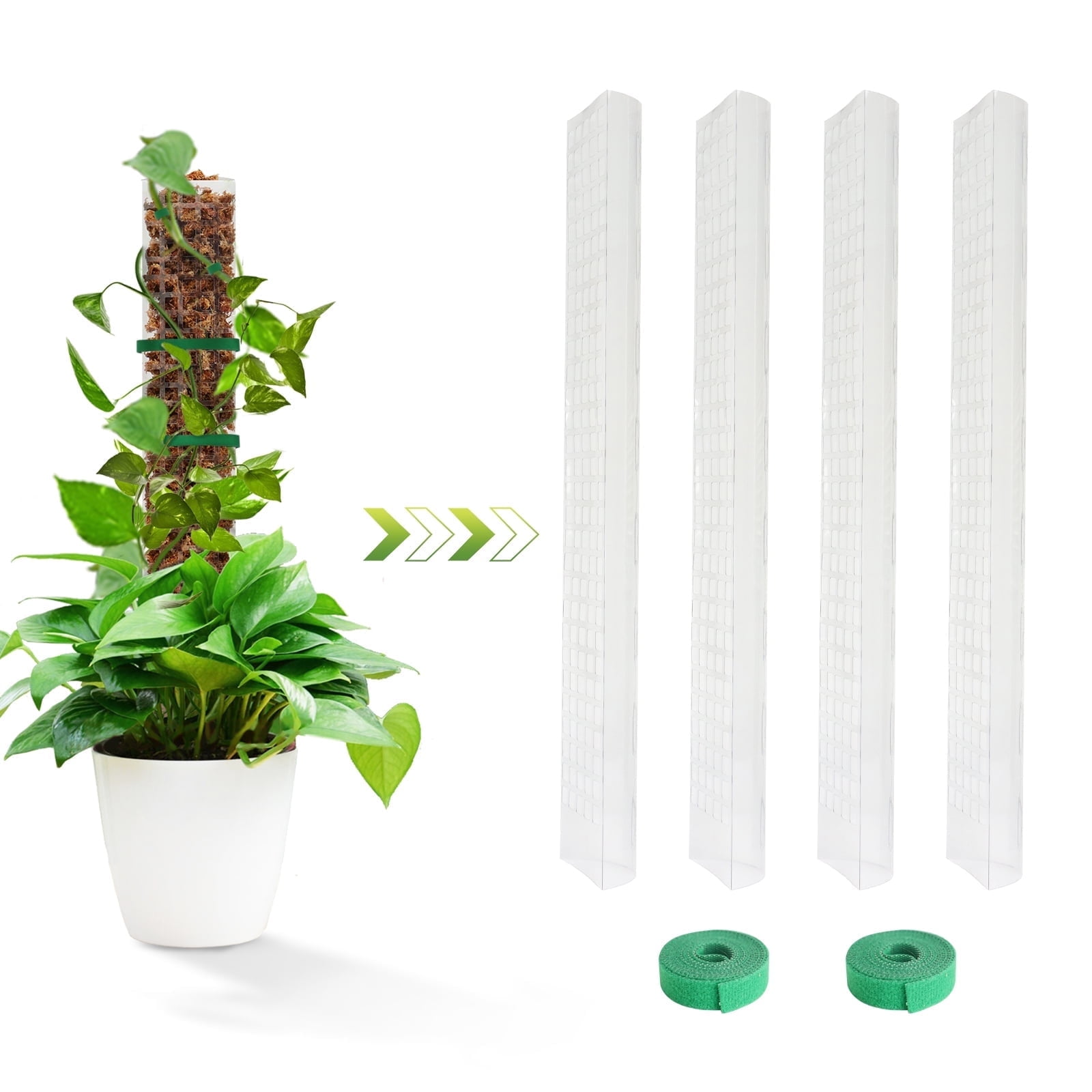 Jorking 4 Pcs 24 inch Plastic Moss Pole, Stackable Support for Indoor ...