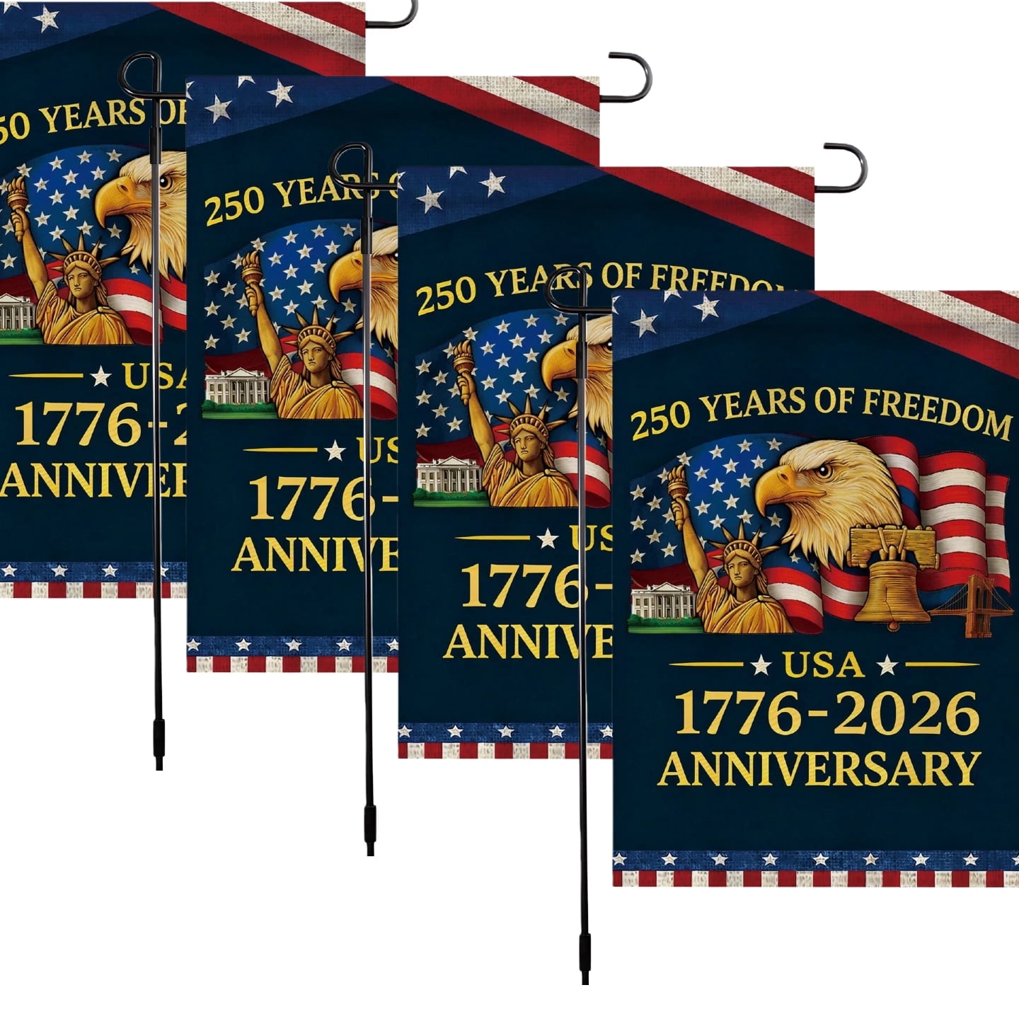4 Pcs-250 Anniversary Flag 250 Years of Freedom Flag 1776-2026 ...