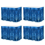 Exquisite 14 Ft. Dark Blue Plastic Table Skirt - 6 Count - Walmart.com