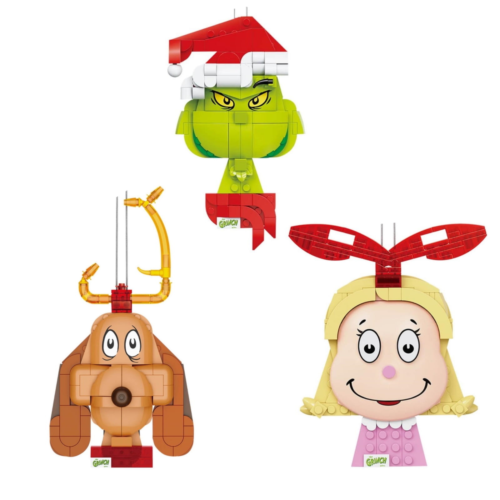 4 Pcs 2D Grinch Christmas Tree Ornaments Building Blocks,Acrylic Grinch ...