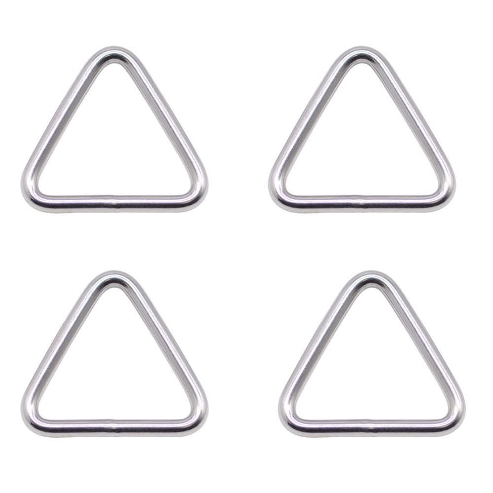 4 Pcs 3/16" x 1" Triangle Ring Formed Welded Clips Buckles, Stainless ...