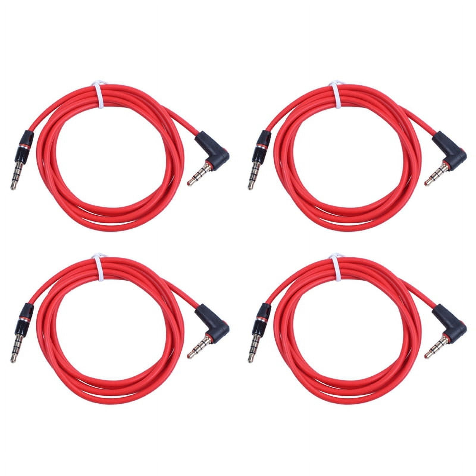 4 Pcs 3.5mm 1/8 Inch Male to Male 4 Pole Car AUX Audio Cord Cable ...
