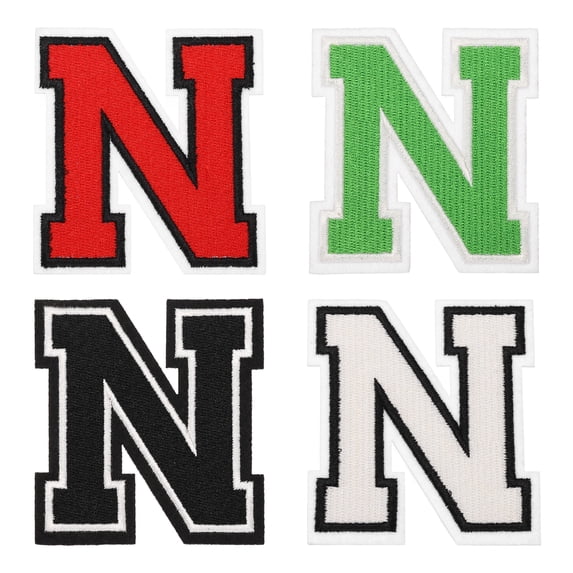 4 Pcs 3 Inch Iron-on Letters Patches, Letter N Embroidered Alphabet ...