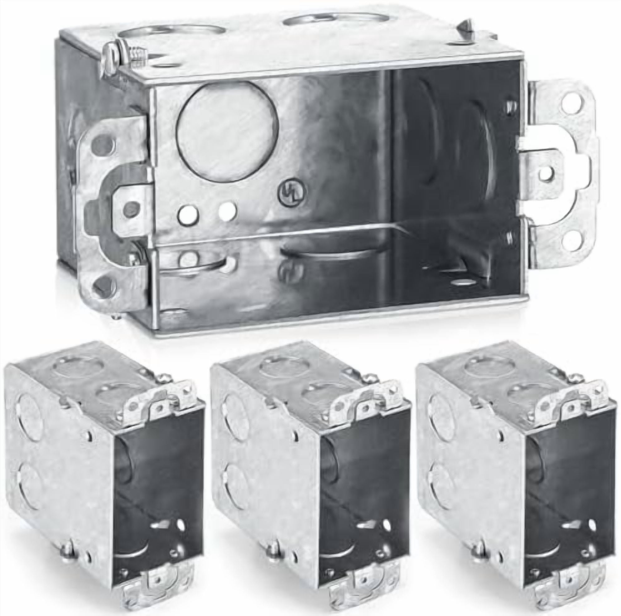 4 Pcs 3" x 2" Gangable Electrical Box Switch Box with Plaster Ears, 3-1 ...