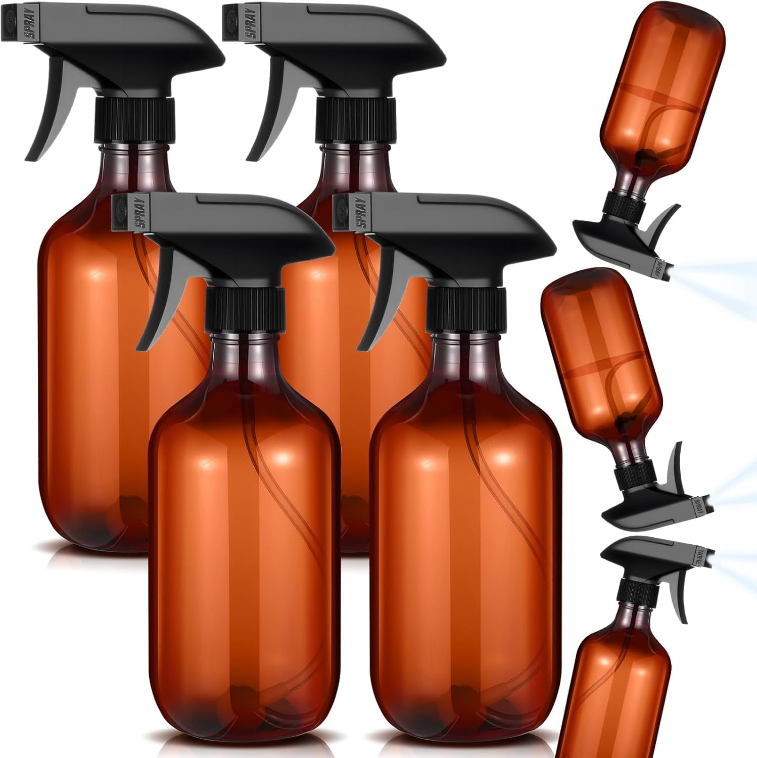 4 Pcs 360° Spray Bottles 16 oz Upside Down Spray Bottles, Plastic Container Is Nice for Plants ...
