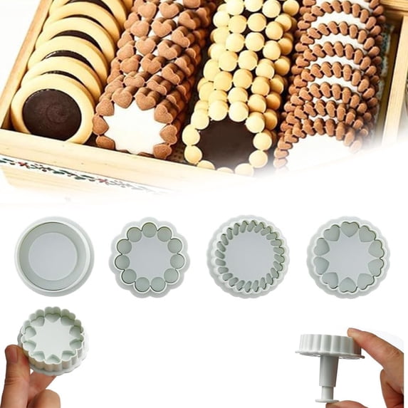 4 Pcs 3D Flower Cookie Cutter Set – Jam Chocolate Sandwich Flower ...