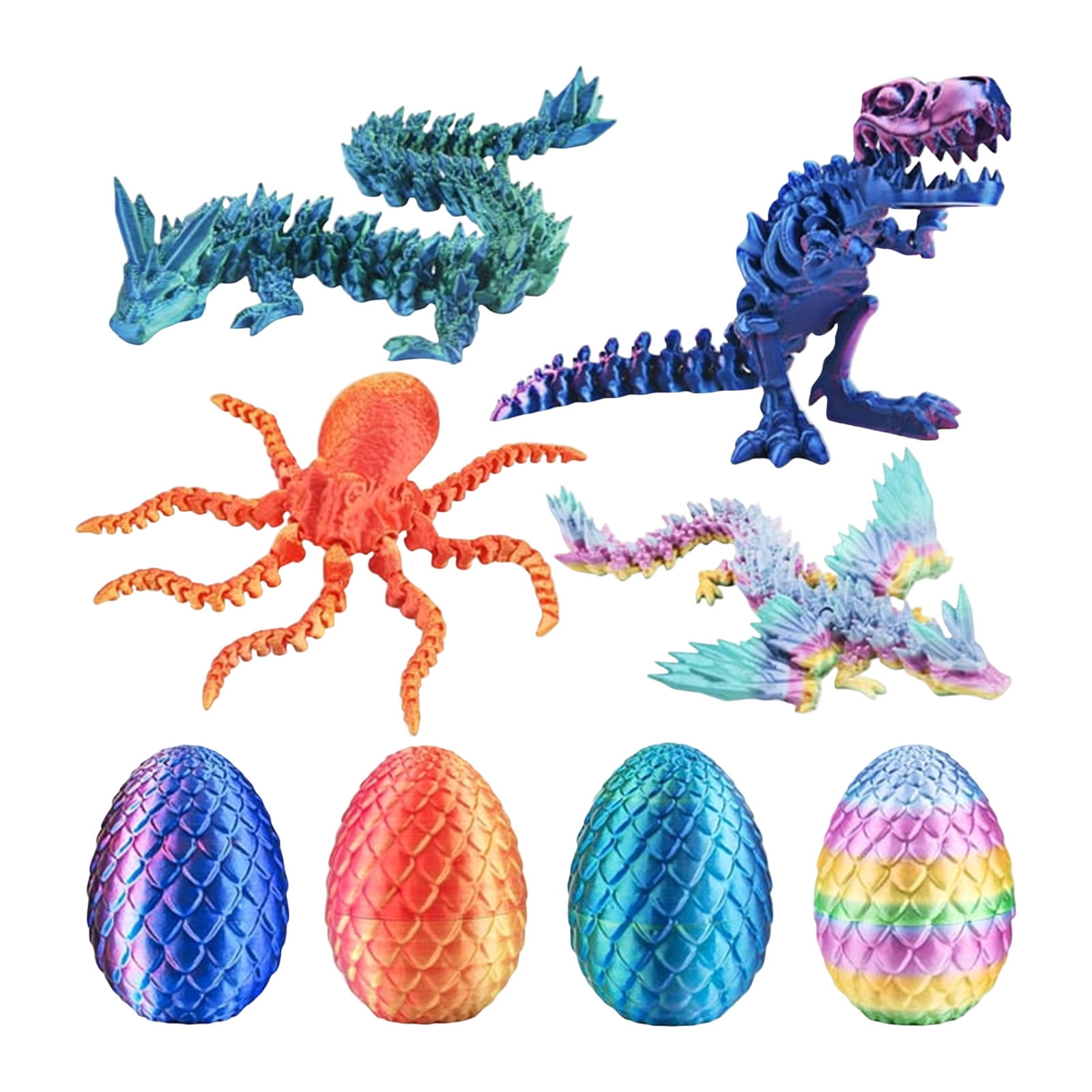 4 - Pcs,3D Printed Dragon Eggs with Dragon Inside Easter Basket ...