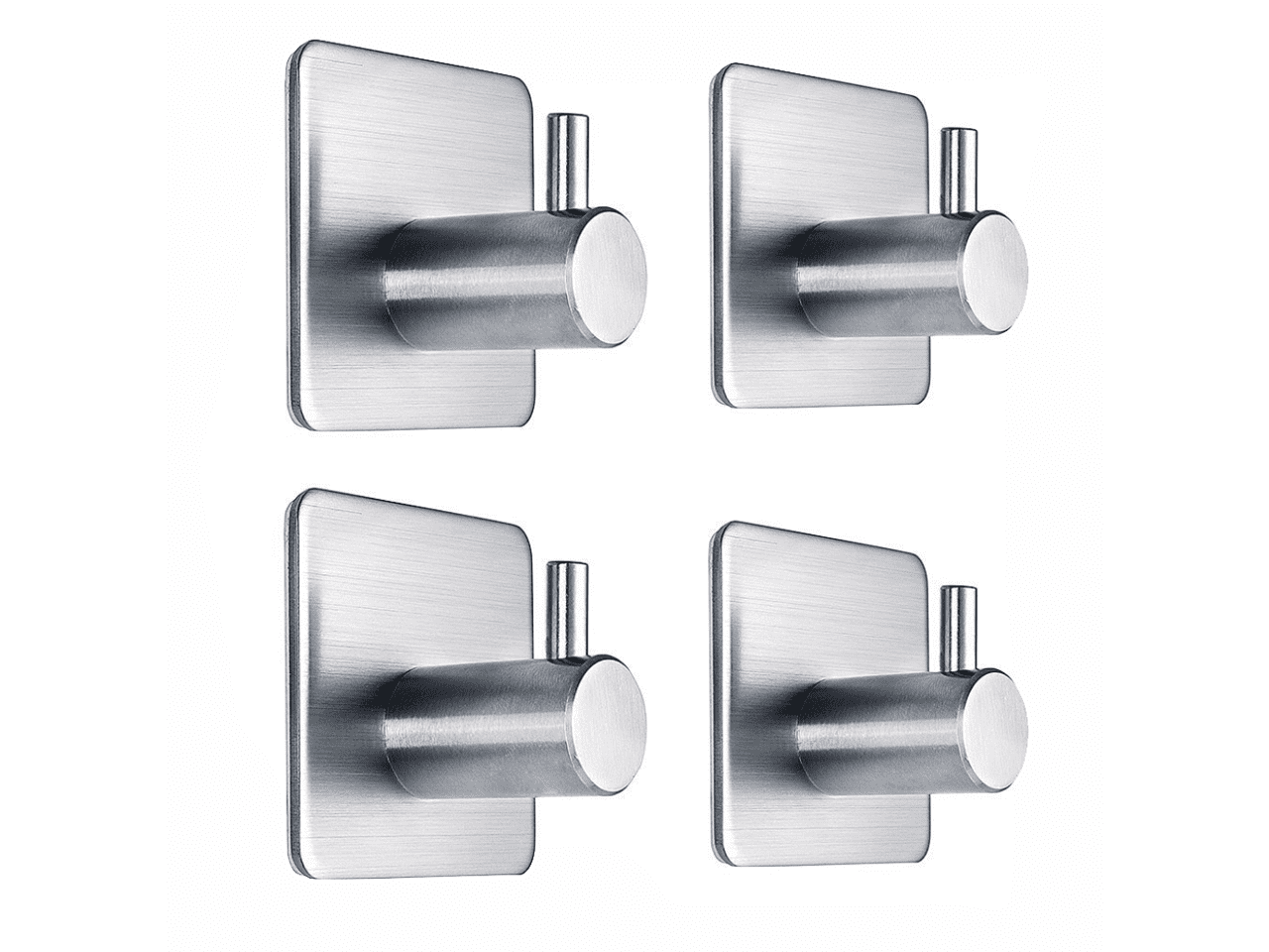 4 Pcs 3m adhesive hooks 304 Stainless Steel Self Adhesive Bathroom and ...