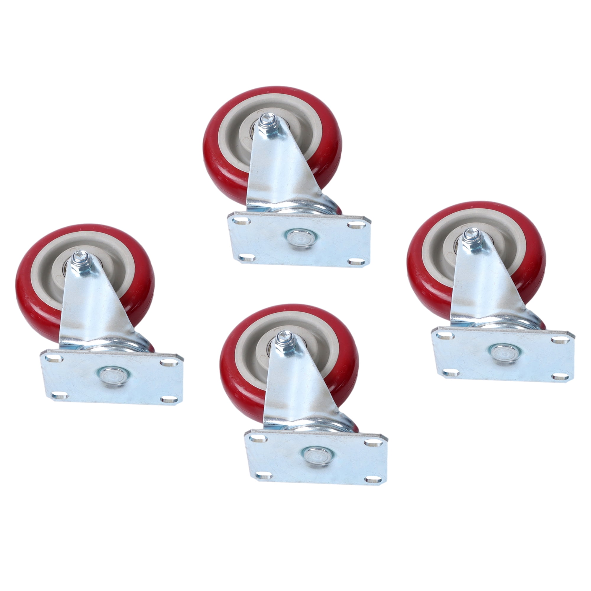 4 Pcs 4 Inch Caster Wheels Heavy Duty 360° Swivel Wheels Round Tires ...