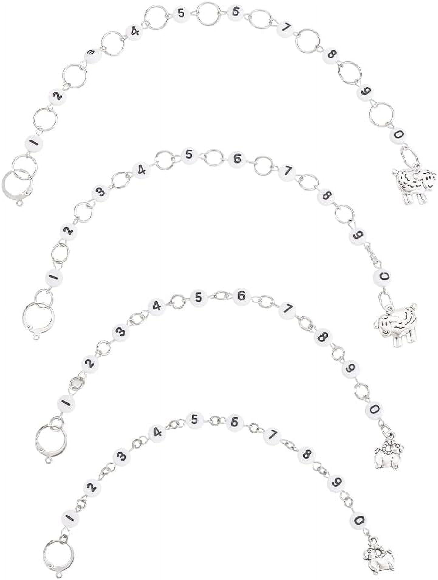 4 Pcs 4 Style Row Counter Chains Set Alloy Sheep Charm Chain Row ...