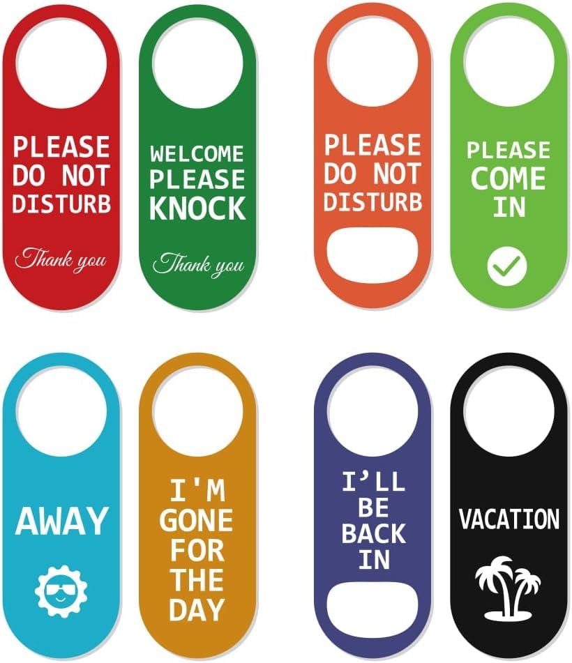 4 Pcs 4 Styles Do Not Disturb Door Hanger Sign Double Sided Please Do ...