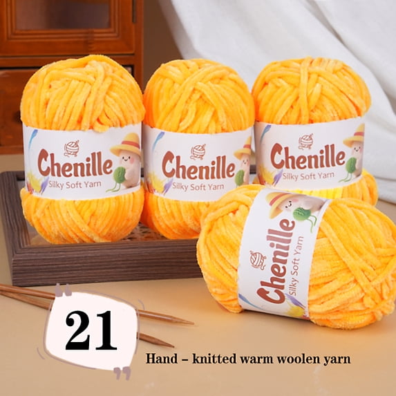 4 Pcs 400g 14.11 Ounces High-Quality Soft and Comfortable Chenille Yarn ...