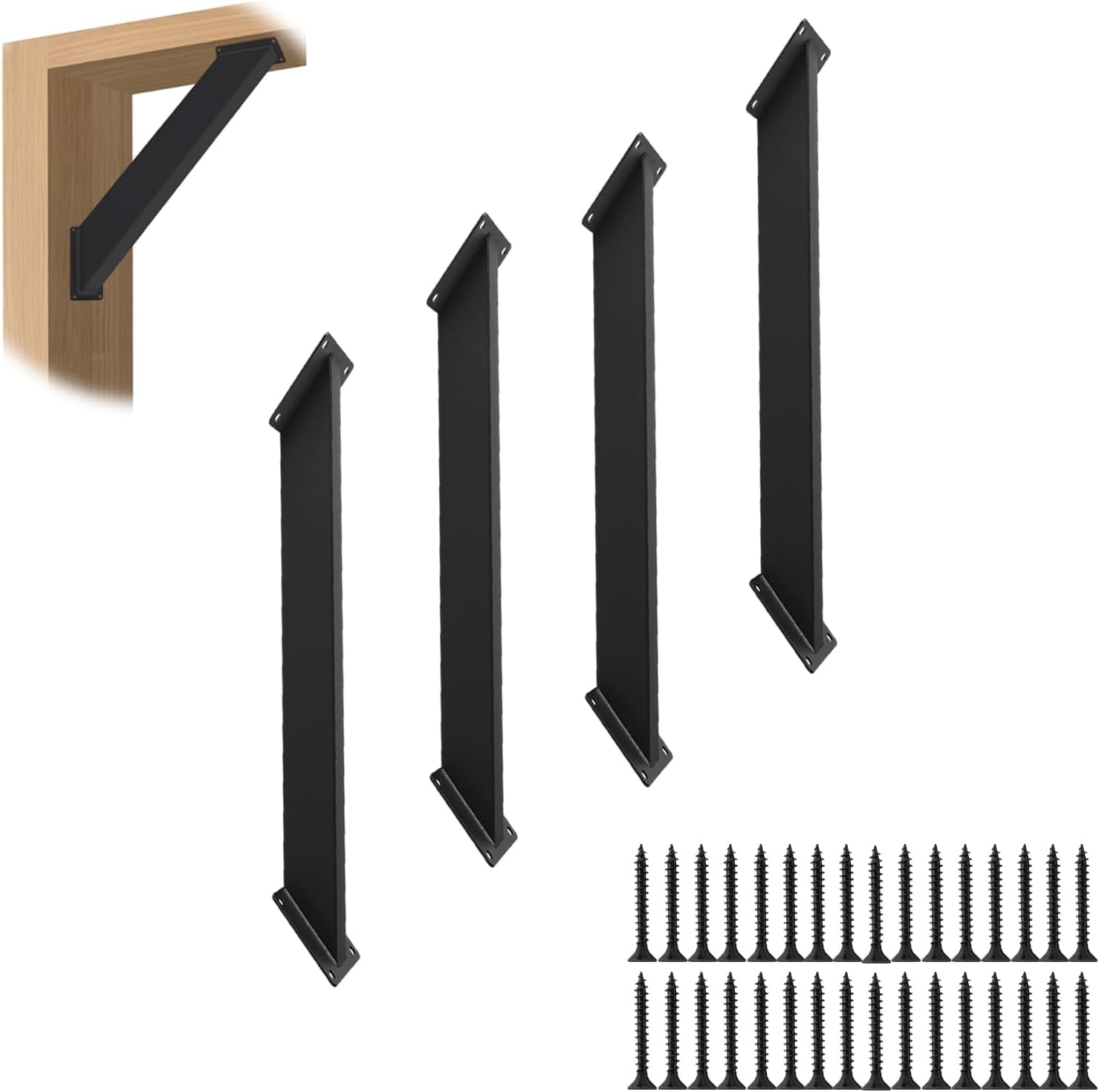 4 Pcs 45° Angle Support Brackets, Heavy Duty Connectors for 4 "x 4 ...