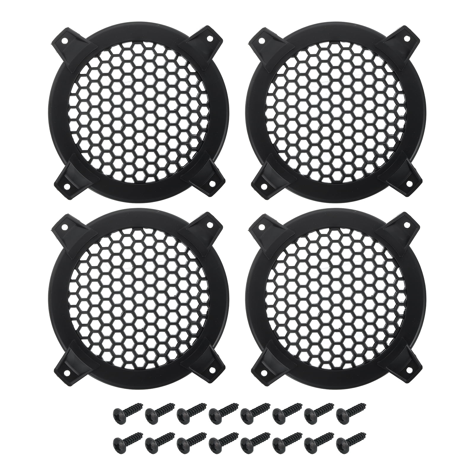 4 Pcs 4inch Black Speaker Grill Mesh Plastic Woofer Guard Protector ...