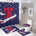 4 Pcs 4th of July Shower Curtains Set with Hooks Liberty Bell Red ...