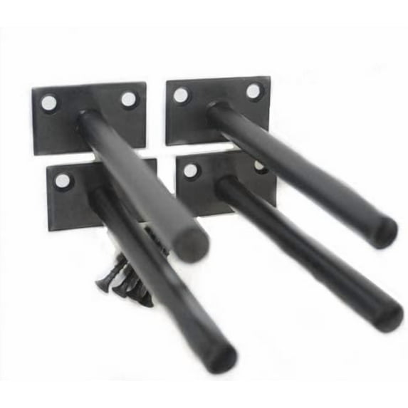 4 Pcs 5" Black Solid Steel Floating Shelf Bracket Blind Shelf Supports ...