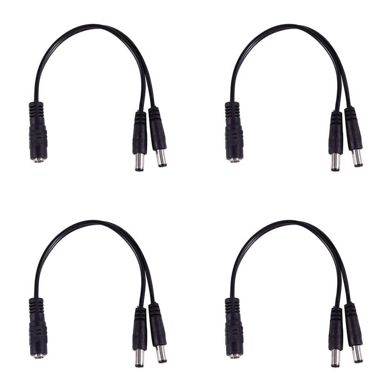 4 Pcs 5.5X2.1mm 1 to 2 M/F DC Power Splitter Cable for Security CCTV ...