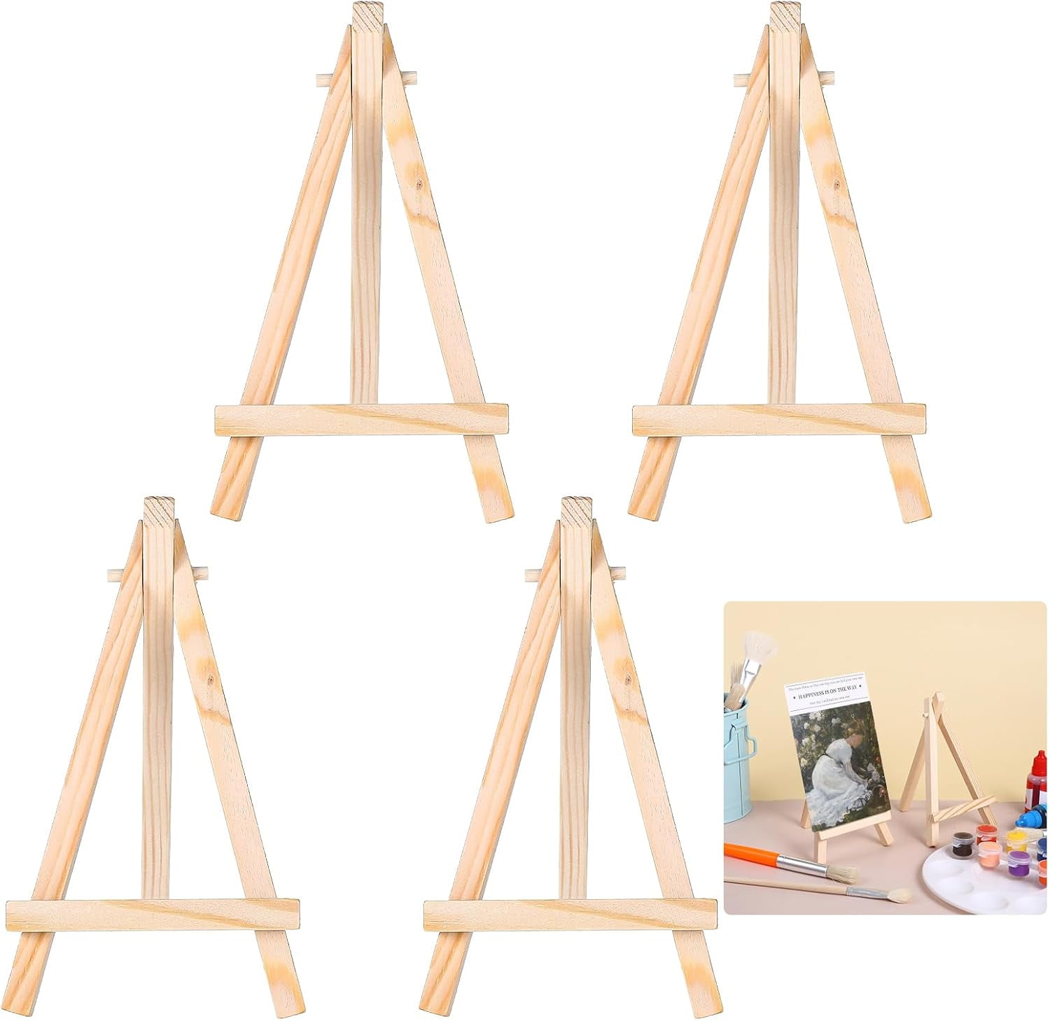4 Pcs 5.9 Inch Mini Easel Wood Display, Small Table Top Easels for ...