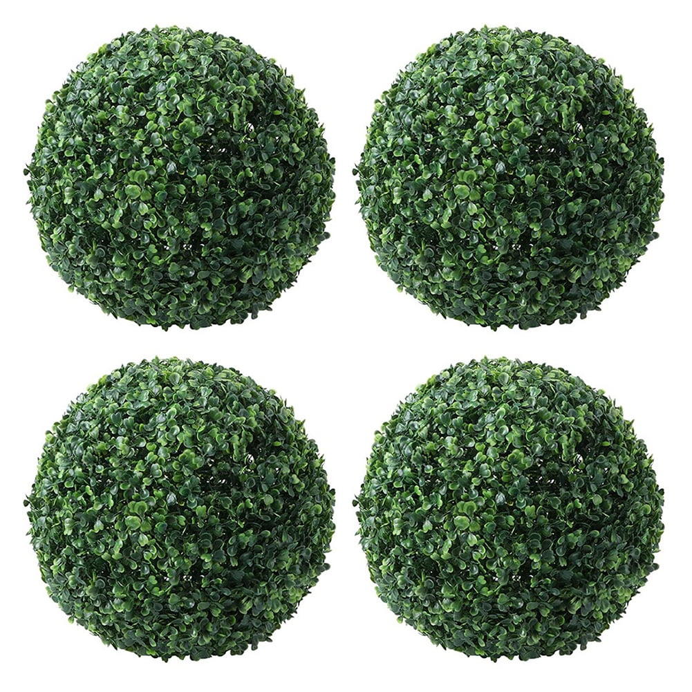 4 Pcs 5" Artificial Boxwood Balls, 4 Layers Artificial Plant Topiary ...