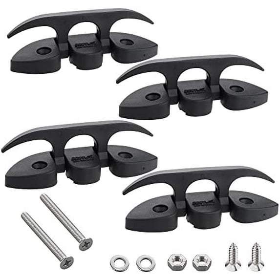 4 Pcs 5" Folding Cleat, Flip-up Dock Cleat with Long Screws and Short ...