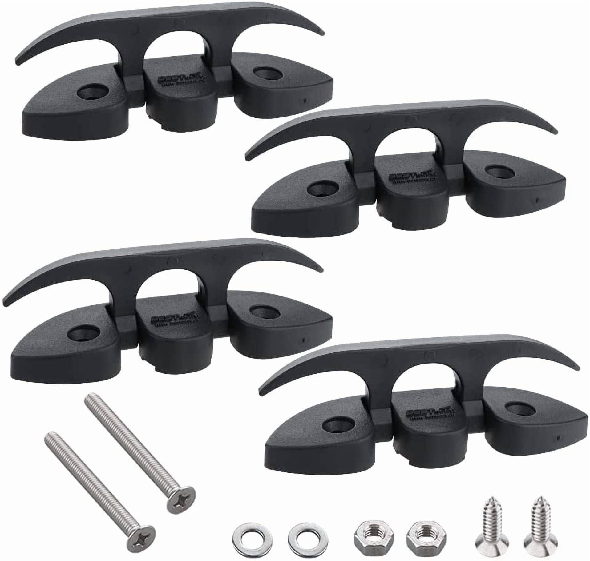 4 Pcs 5" Folding Cleat, Flip-up Dock Cleat with Long Screws and Short ...
