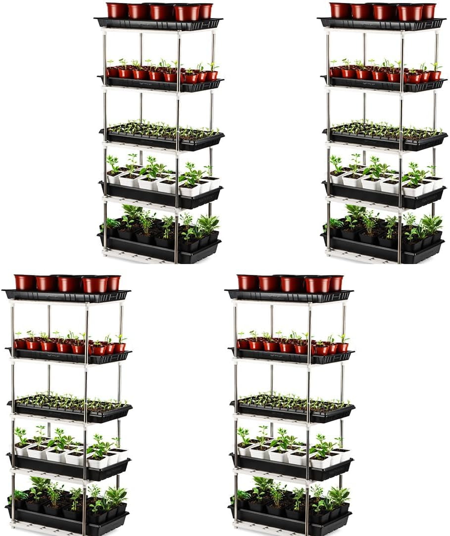 4 Pcs 5-Tier Plant Stand for Seedling Trays Storage (White) - Walmart.com