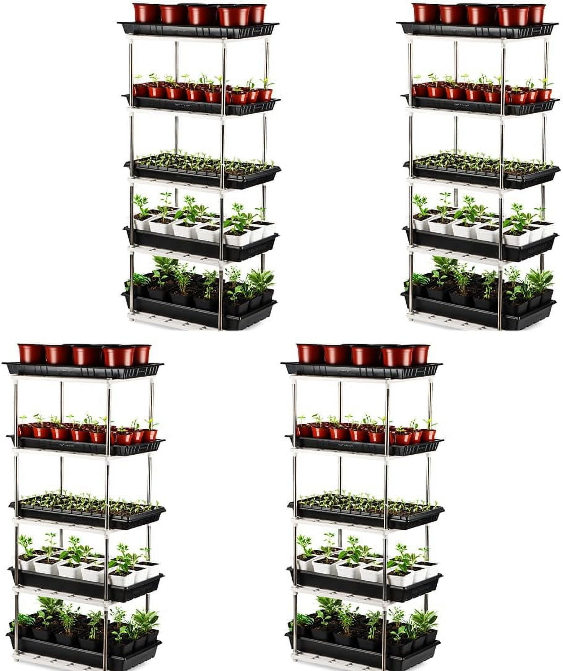 4 Pcs 5-Tier Plant Stand for Seedling Trays Storage (White) - Walmart.com
