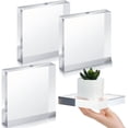 4 Pcs 5 x 5 x 1 Inches Acrylic Square Display Block Clear Polished ...