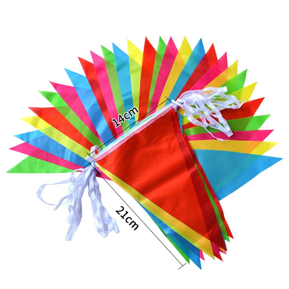 4 Pcs 50m 100 Flags Multicolored Triangle Flags Bunting Party Banner ...