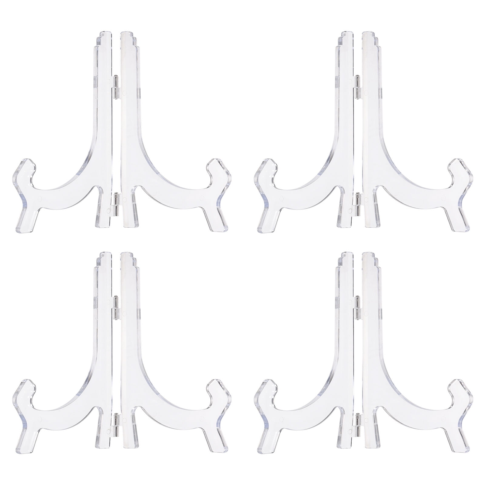 4 Pcs 6" Acrylic Easel Display Stand, Folding Plate Display Stands ...