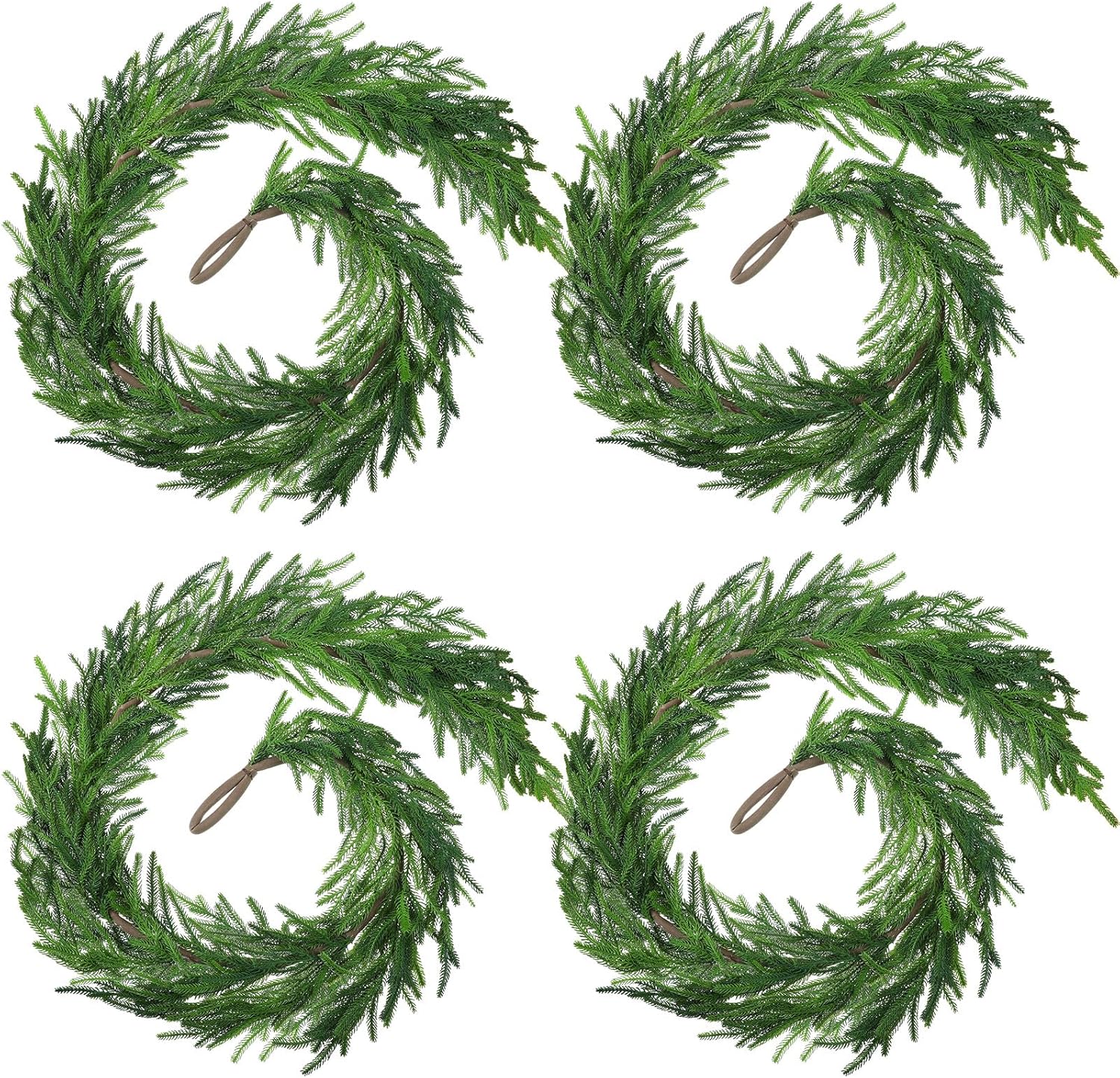 4 Pcs,60 Inches Christmas Real Touch Norfolk Pine Garlands Artificial ...