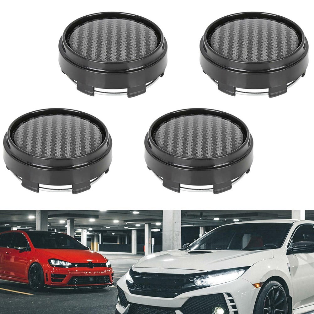 4 Pcs 66mm 6 Lugs Matte Black Universal Car Wheel Tyre Center Hub Cap ...