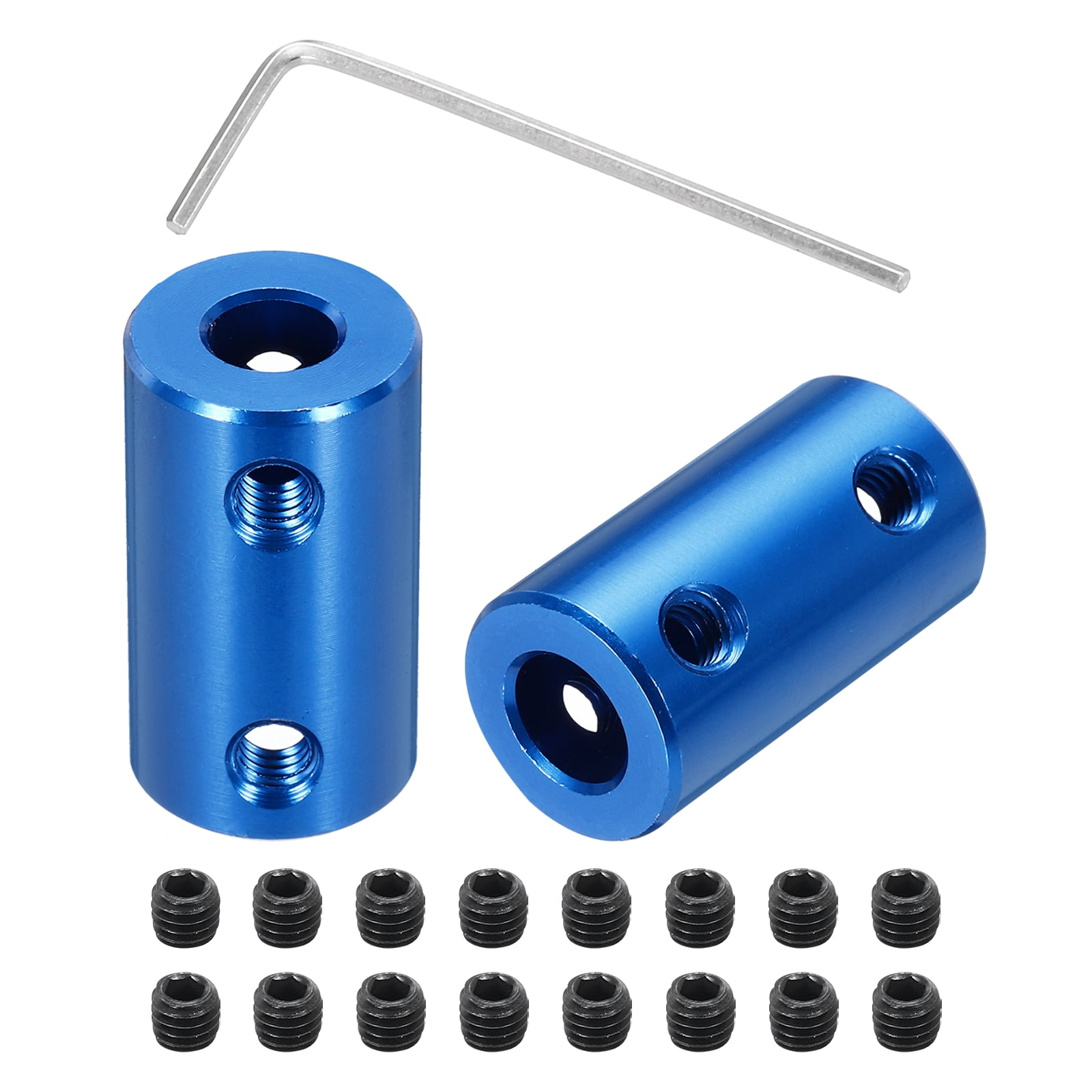 4 Pcs 6mm to 7mm Shaft Coupler Connector L25mm x D14mm Rigid Coupling ...