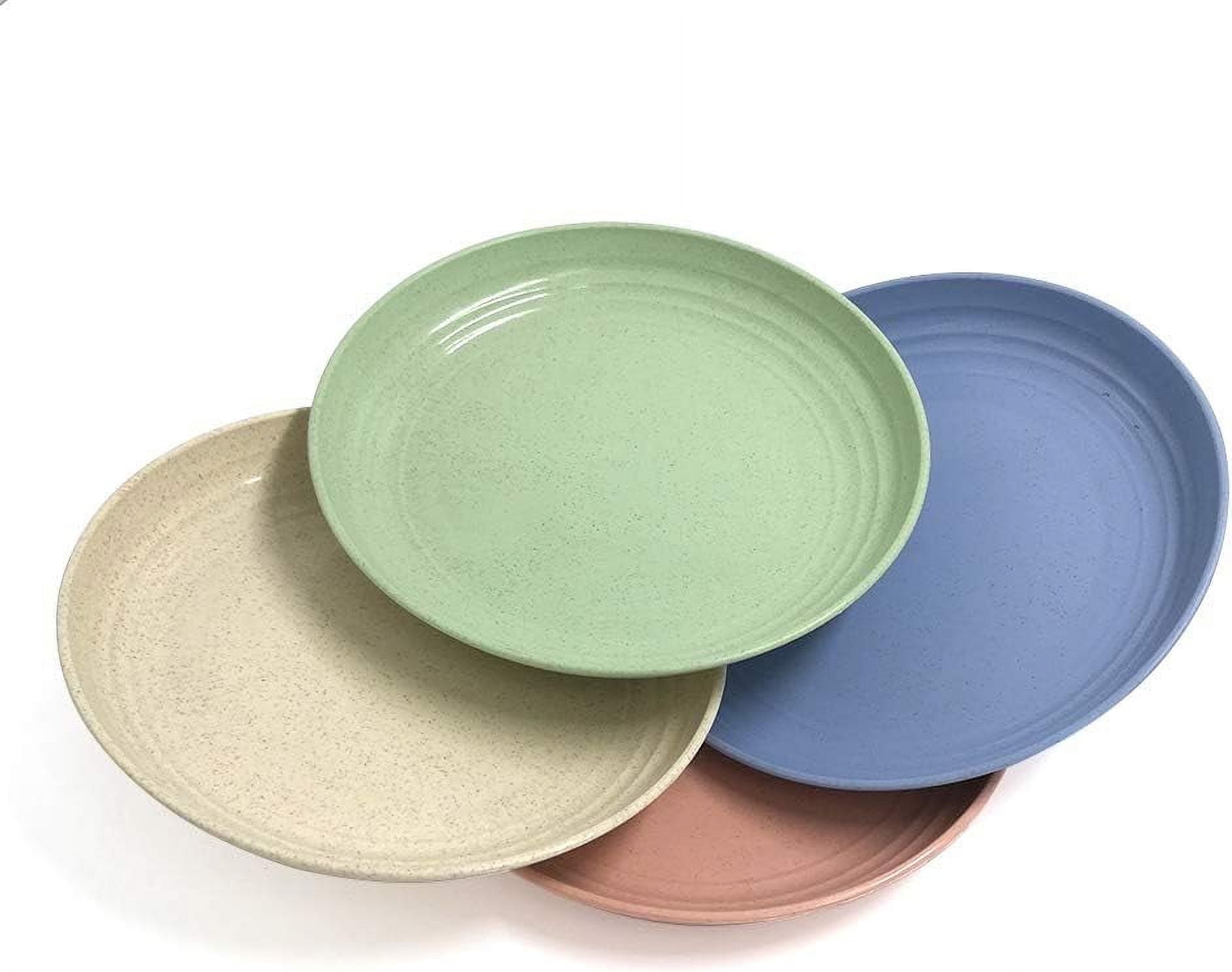 Totowood Lightweight Wheat Straw Plates Set 4, 7 Inch, Unbreakable ...