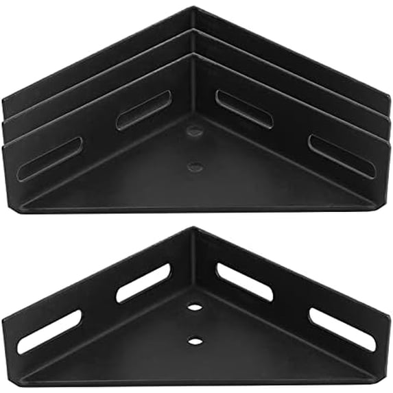 4 Pcs 7" x 7" Bed Corner Support, Metal Triangle Brace Fastener, 12 ...