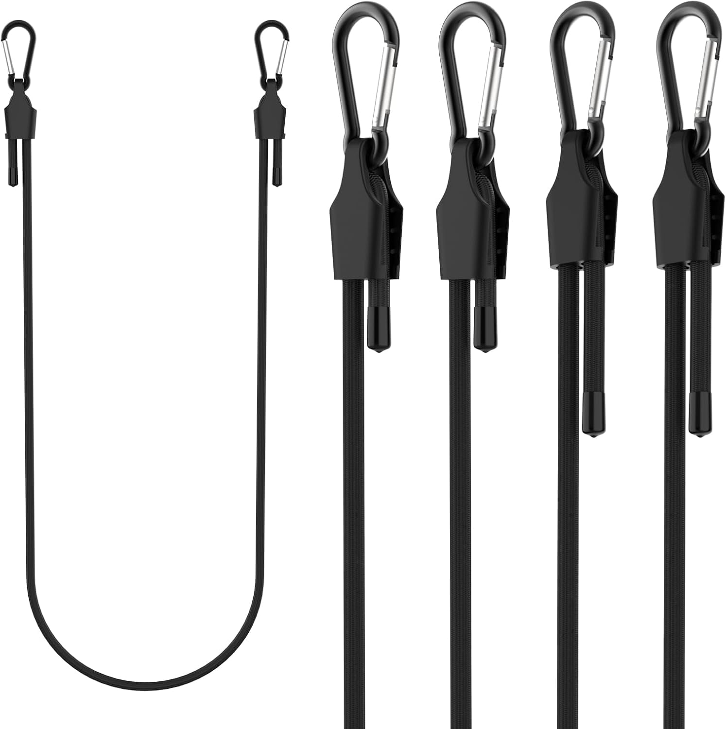 4 Pcs 72 Inch Adjustable Bungee Cord with Hooks, Easy to Adjust from 7 ...