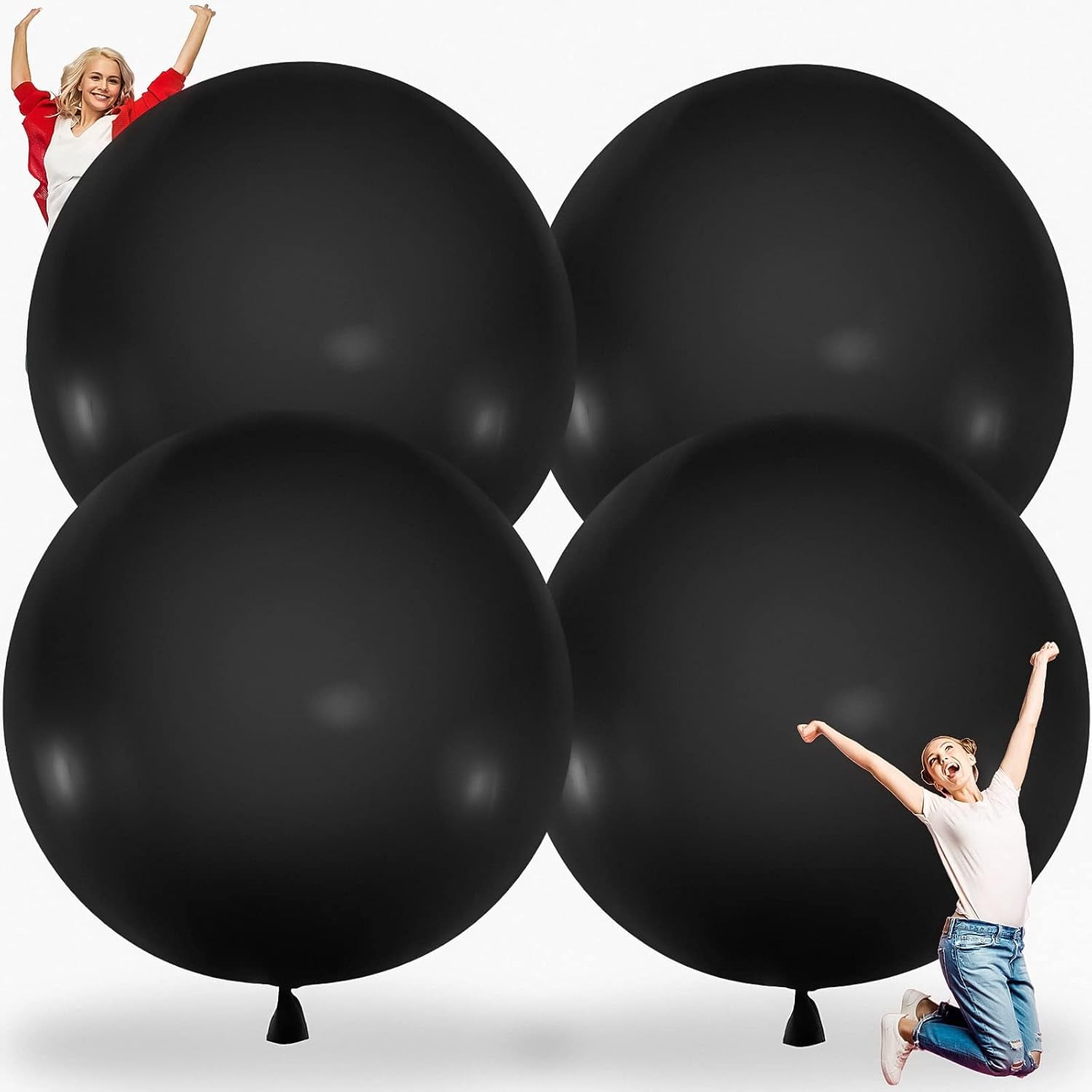 4 Pcs 72 Inch Giant Balloons Big Round Latex Jumbo Balloons Heavy Duty ...