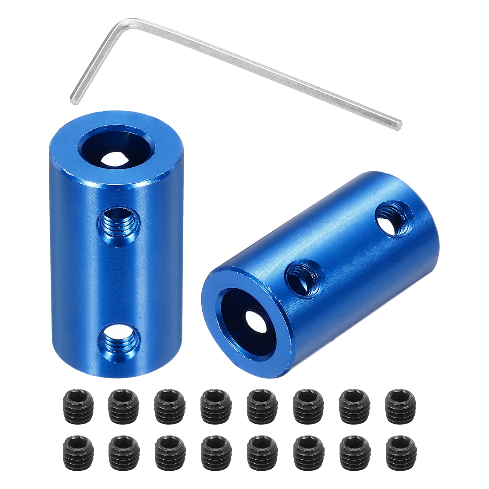 4 Pcs 7mm to 8mm Shaft Coupler Connector L25mm x D14mm Rigid Coupling ...