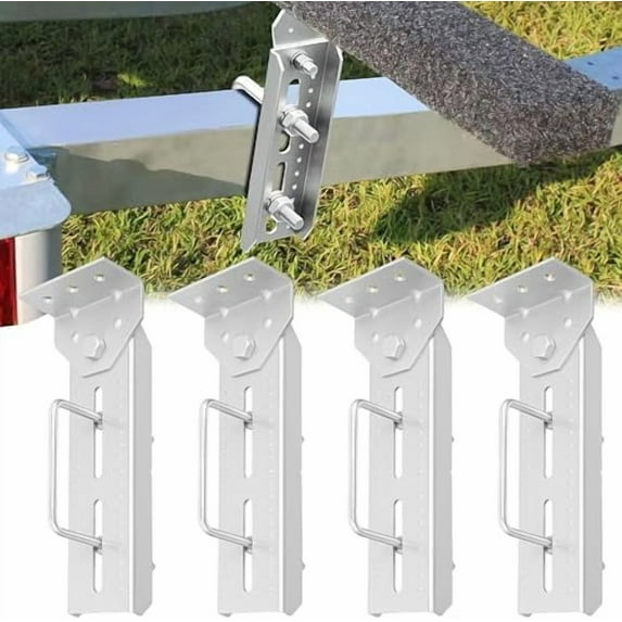 4 Pcs 8" Boat Trailer Bunk Brackets, Swivel Top Bunk Bracket Kit for 1. ...