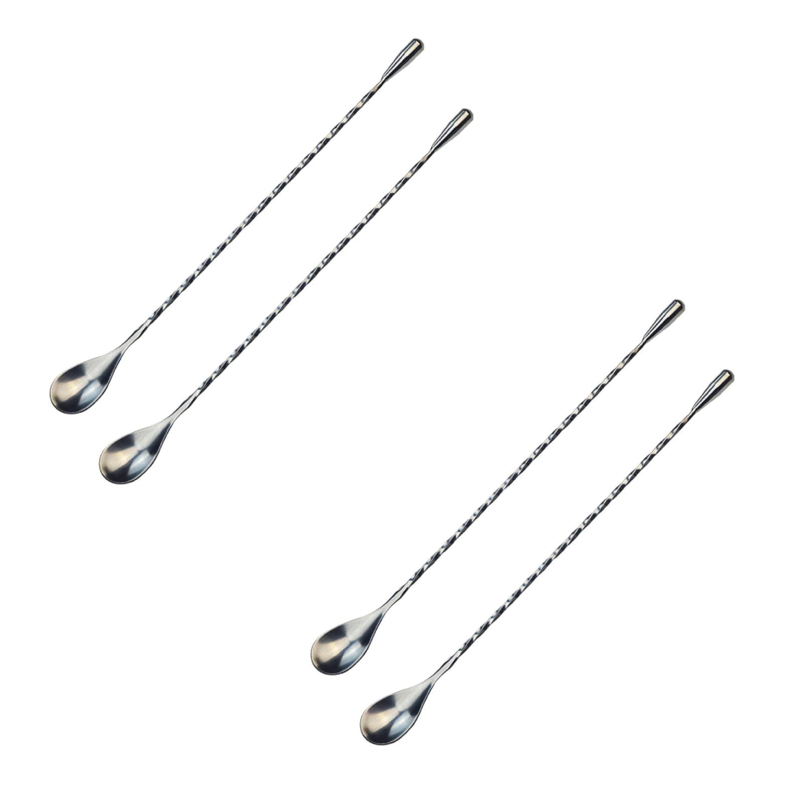 4 Pcs 8"Cocktail Mixing Stirrers, Stainless Steel Cocktail Mixing Spoon ...