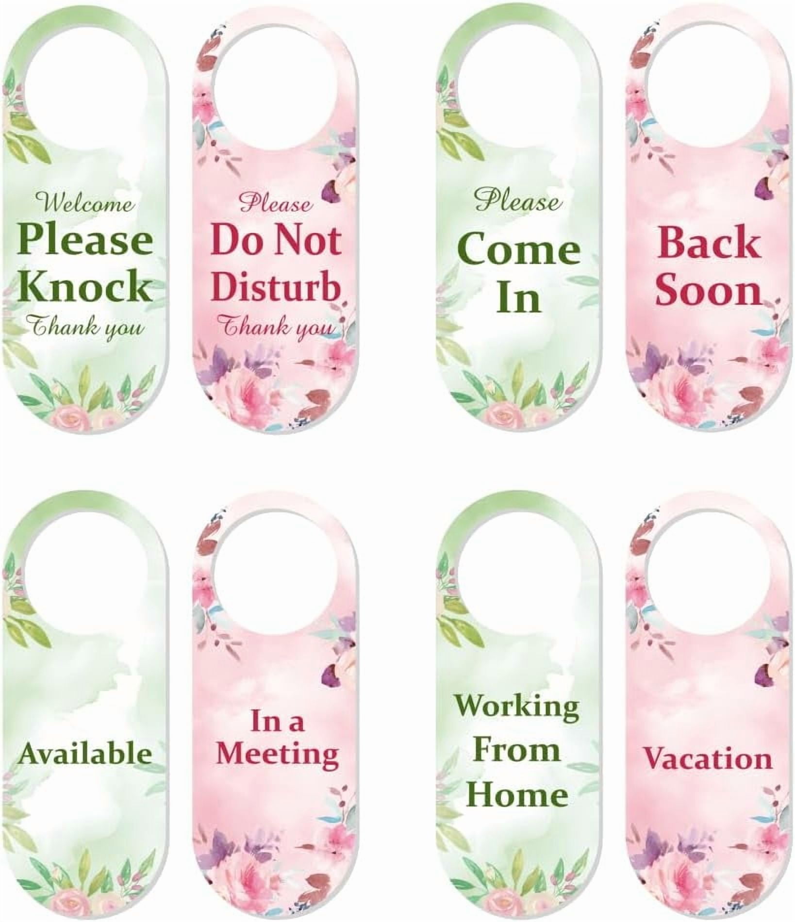 4 Pcs 8 Options Do Not Disturb Door Hanger Sign Double Sided Notice ...
