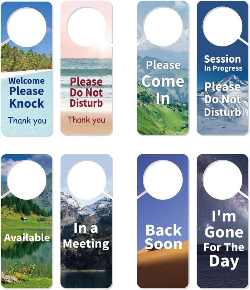 4 Pcs 8 Options Do Not Disturb Door Hanger Sign Double Sided Notice ...