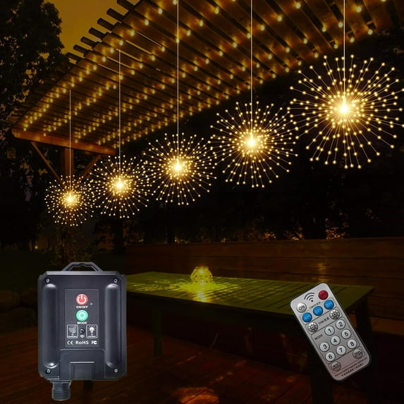 4 Pcs 800 LED Plug-in Starburst Sphere Lights, Firework Light 8 Modes ...